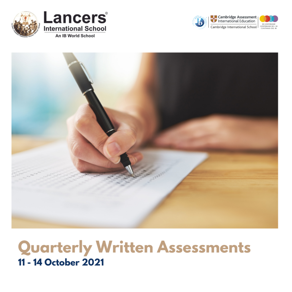 11th October-14th October 2021 Quarterly Assessments - Lancers ...